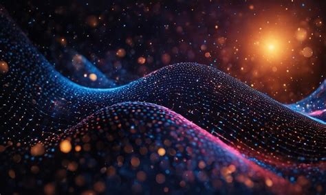 Premium Photo Abstract Waving Particle Technology Background Design Abstract Wave Moving Dots