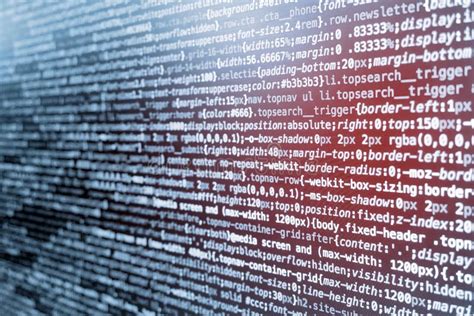 Css Programming Code On Screen In Blue Tones And Red Light Leak Stock Image Image Of Pixels