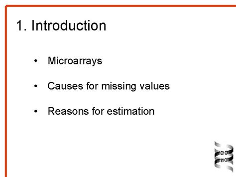 missing value estimation methods for dna microarrays statistics