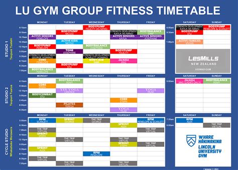 Group Fitness Timetable