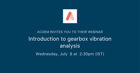 Introduction To Gearbox Vibration Analysis Acoem