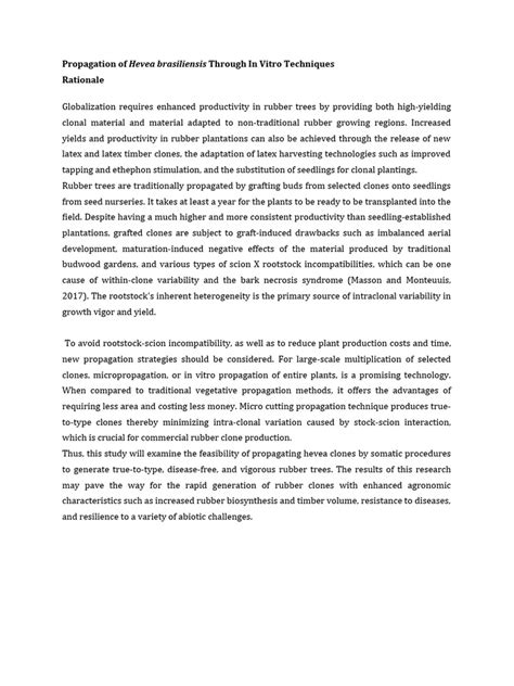 Micropropagation Proposal Pdf Grafting Organisms