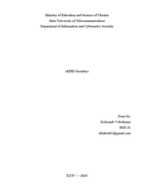 Rfid Security Theory Pdf Radio Frequency Identification Information Technology