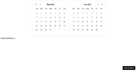 Initial Empty Dates Codesandbox