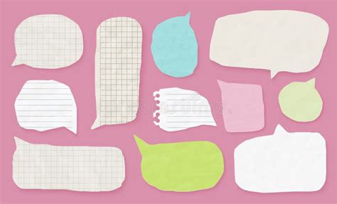 Ripped Paper Speech Bubble Vector Set Stock Vector Illustration Of