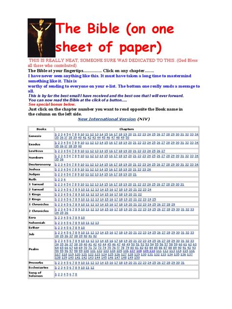 The Bible On One Page Quick Access Pdf