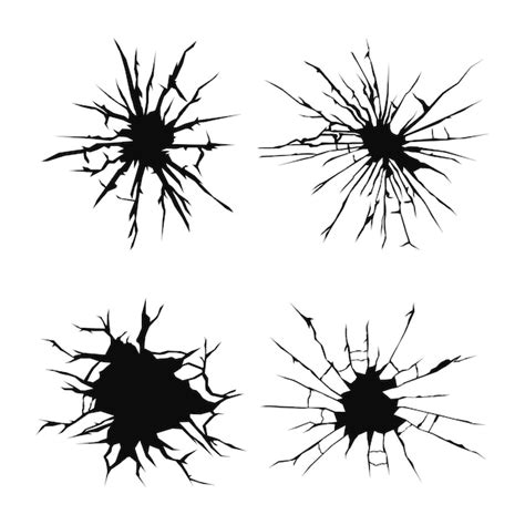Premium Vector Collection Of Hand Drawn Crack Punch Effect Broken