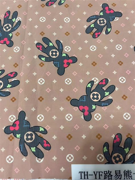 Cartoon Toys Bear Digital Printing Polyester Fabric For Garmentandbags