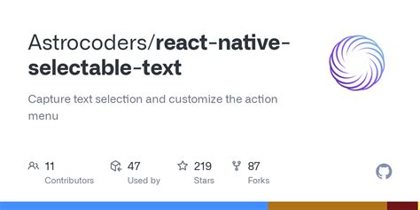Github Astrocodersreact Native Selectable Text Capture Text Selection And Customize The
