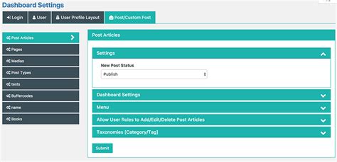 Buffercode Frontend Dashboard Custom Post And Taxonomies