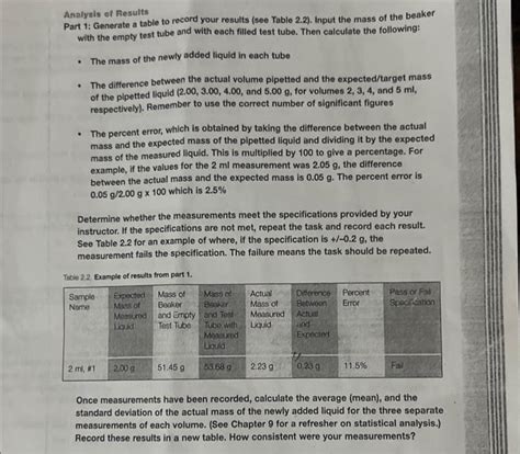 Solved Analysis Of Results Part 1 Generate A Table To