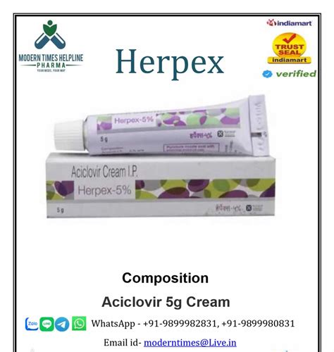 Herpex Cream 5gm At Best Price In New Delhi By Modern Times Helpline