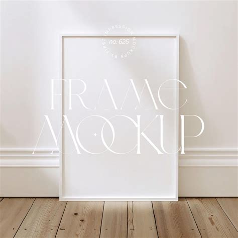 Basic White Frame Mockup Thumbnail Vertical Wallart Template Psd Etsy