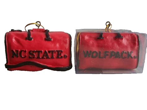 North Carolina Nc State Wolfpack Basketball Sport Bag Ornament Set Of