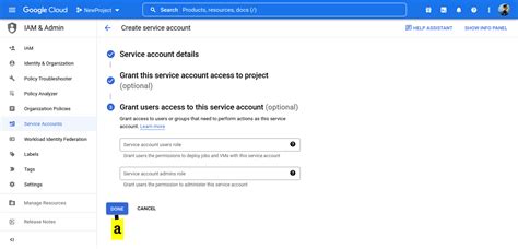create a service account to access your storage bucket mithi docs