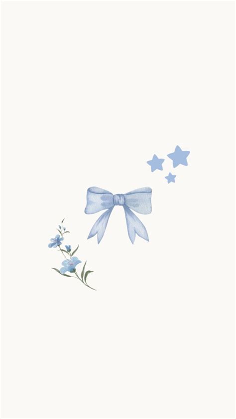 Wallpaper Cute Blue Bow Background