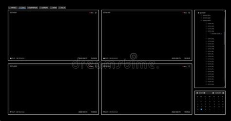 Cctv Camera User Interface Surveillance 001 Stock Vector Illustration