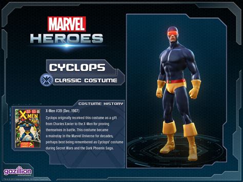 Cyclops Marvel Heroes Complete Costume List