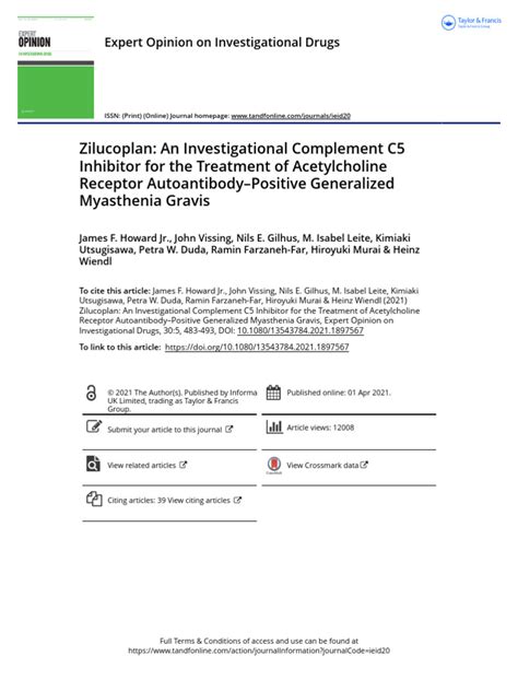 Zilucoplan An Investigational Complement C5 Inhibitor For The Treatment