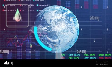 Image Of Digital Interface Circle Data Loading Over Globe And Data