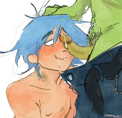 Rule 34 2d Gorillaz Blue Hair Blush Blush Cum Cum On Face Gorillaz