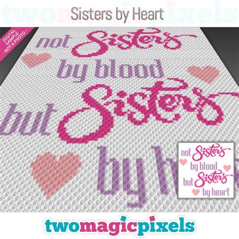 sisters by heart c2c graph sc graph cross stitch graph by two magic