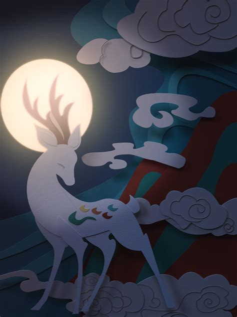 剪纸风之敦煌小鹿模型 场景空间建筑 作品模型 Cg模型网