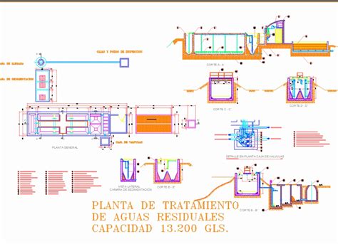 Tratamiento De Aguas Residuales En Autocad Cad 292 3 Kb Bibliocad