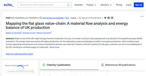 Mapping The Flat Glass Value Chain A Material Flow Analysis And Energy Balance Of Uk Production
