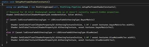 Null Reference In Urps Setupperframeshaderconstants Unity Engine