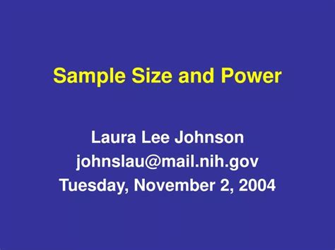 Ppt Maximizing Statistical Power And Sample Size Calculations In