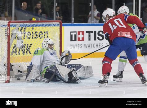 Matija Pintaric Vaincu But Andre Olimb Hockey Worlds Championships Slovenia Norway