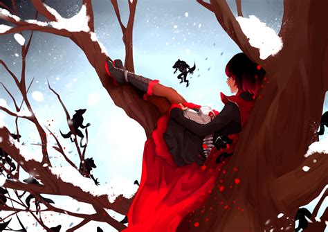 Ruby Rose Reading Up In The Tree Rwby Scrolller Ruby Rose Reading Up In The Tree Rwby Scrolller