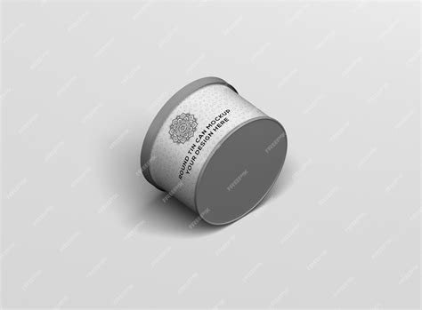 Premium Psd Round Flat Tin Can Mockup