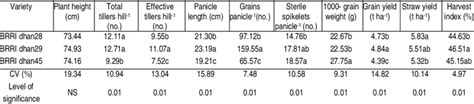 Effect Of Variety On Yield And Yield Contributing Characters Of Boro