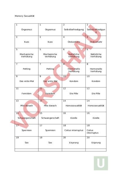 Arbeitsblatt Sexualität Memory Diverses Fächerübergreifend