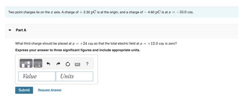 Solved Two Point Charges Lie On The X Axis A Charge Of Chegg