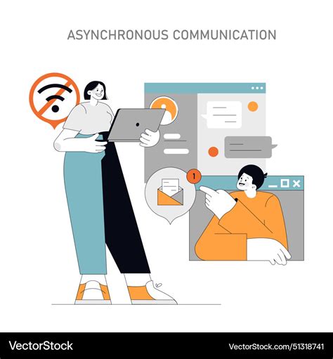 Asynchronous Communication Concept Royalty Free Vector Image