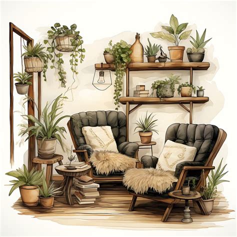 Premium Photo Watercolor Room Of New Zealand Kiwi Haven Room Natural