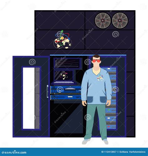 Quantum And Computer Engineering Concept Vector Flat Illustration Stock Vector Illustration Of