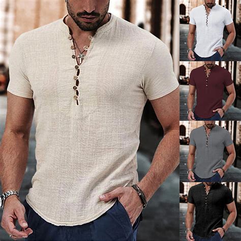 Linen Tunic Men Mens Cotton Linen Flaxikings Cut Blouse With
