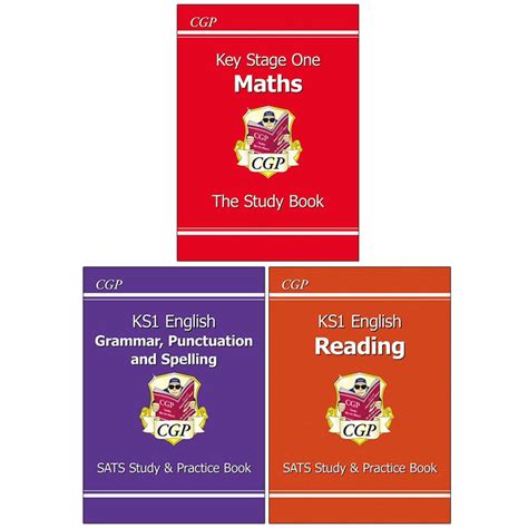 Cgp Ks1 Collection 3 Books Set Maths English Sats Reading Study