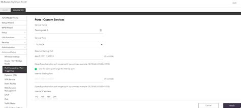 Port Forwarding Multiple Ports Netgear Communities