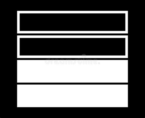 Rectangle Geometric Shape And Rectangle Outline Black And White Stock