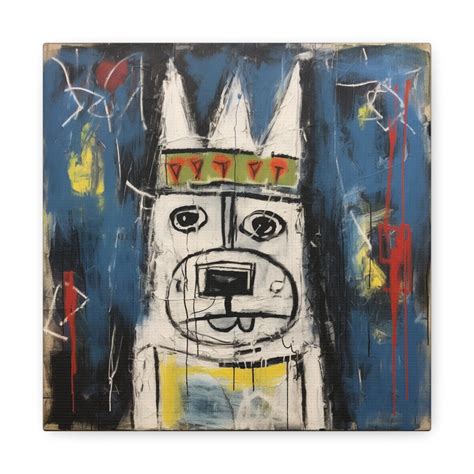 Crown Dog Jean Michel Basquiat Inspired Art Unique Abstract Painting
