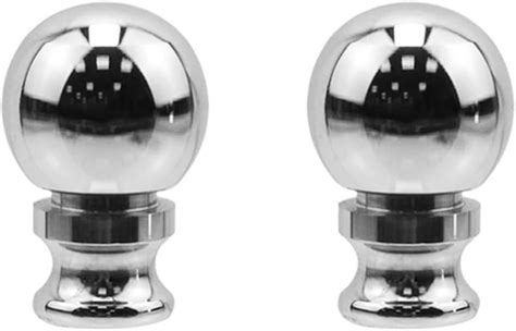 T Tulead 2pcs Silver Ball Knob Lamp Shade Finial 1 4 28 Finials Cap