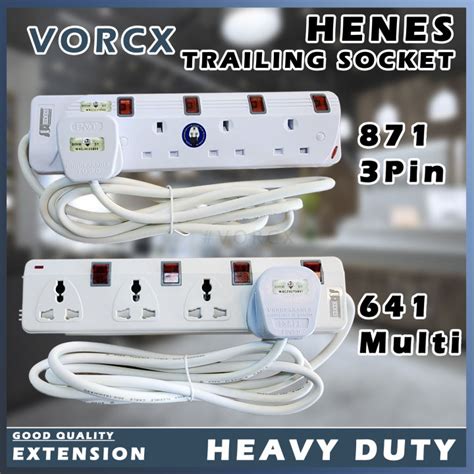 Henes 2meter 5meter Trailing Socket Extension 3pin Multi Sirim Approved Lazada