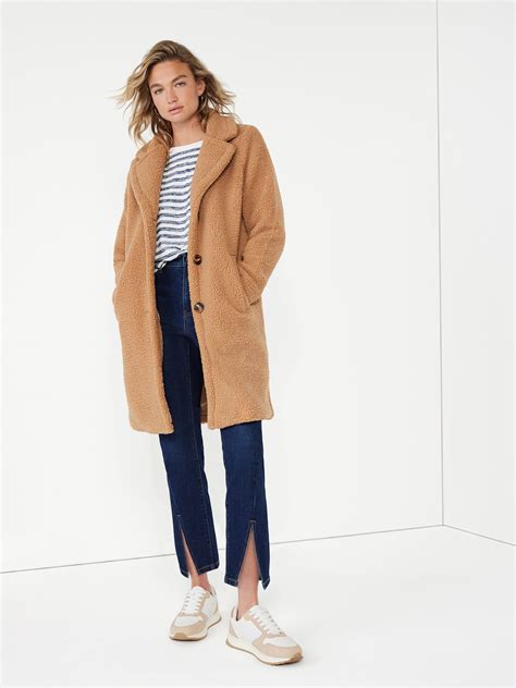 Time And Tru Womens Notch Collar Faux Shearling Coat Sizes Xs 3x