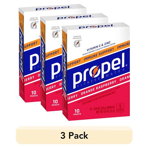 3 Pack Propel Immune Support Electrolyte Orange Raspberry Powered