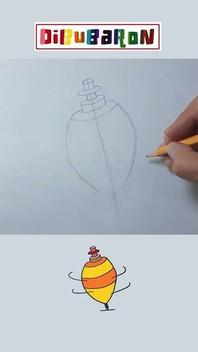 How To Draw A Spinning Top Step By Step Easy Drawing Quick Draw Youtube